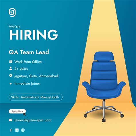 Hiring Qalead Automation Qatesting Ittester Itqa Manualtesting Teamleader Ahmedabad