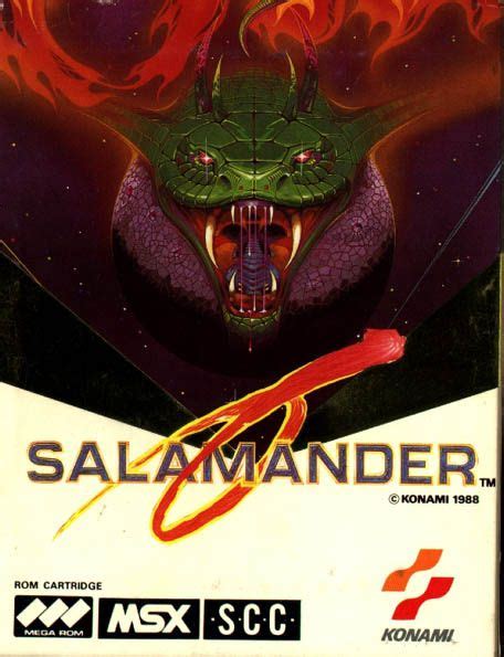 Salamander Classic Retro Video Game Art Konami Logo Design Retro Video Game Box Art Game