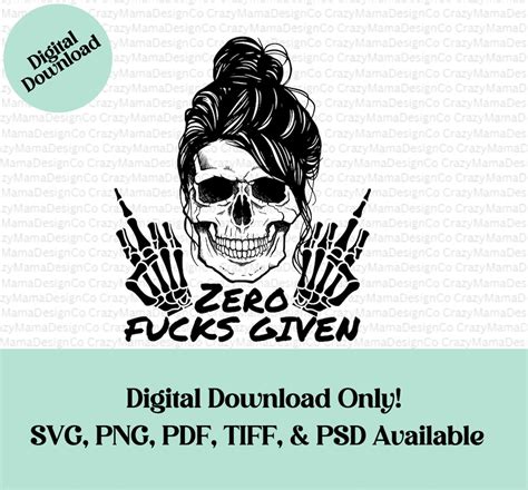 Zero Fucks Given SVG No Fs Given Digital Download No Fucks Given Zero Fs Given Zero Fucks