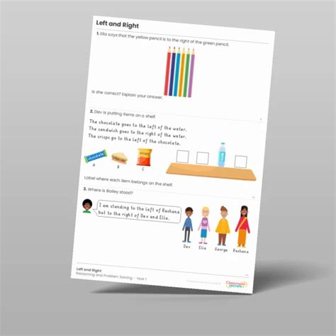 year 1 left and right reasoning and problem solving resource