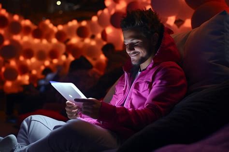 Premium Ai Image A Girl Researching With A Tablet Scrolling Intently Sitting Digital Native