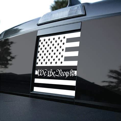 White We The People Usa American Flag Vinyl Decal Rear Sliding