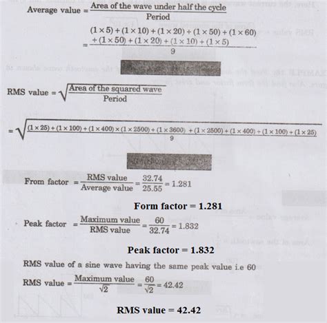 form factor and crest factor formula solved example problems