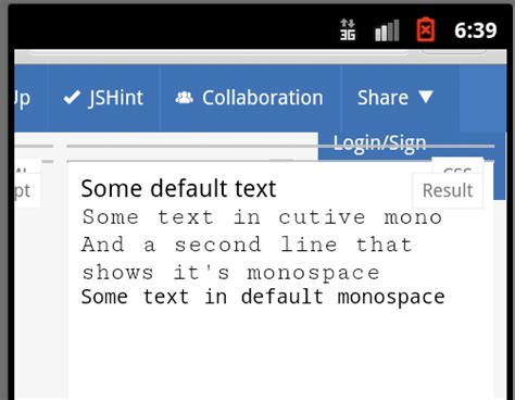 Css Font Monospace Android 2 3 Stack Overflow