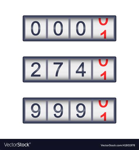 Counter With Numbers Isolated Set Color Royalty Free Vector