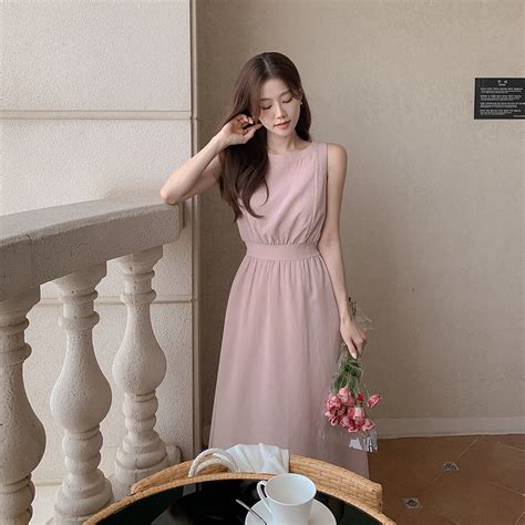 Dali made 칼렌 라운드 리본 플레어 나시 원피스 바캉스룩 데일리룩 에이블리
