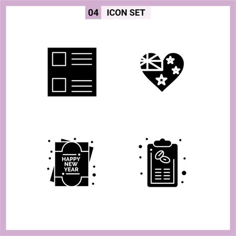 Set Of 4 Modern Ui Icons Symbols Signs For Checkbox New Year Australia