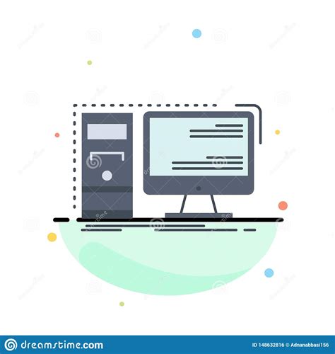 Computer Desktop Hardware Workstation System Flat Color Icon Vector