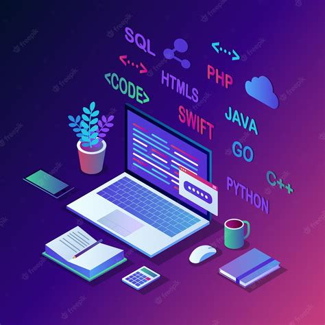 premium vector software development programming language coding