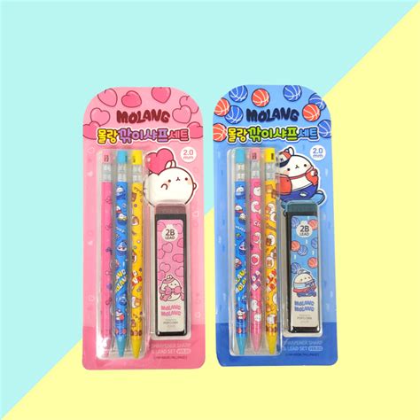 귀여운 몰랑이 인기 캐릭터 몰랑 깎이샤프 세트 스티커월드