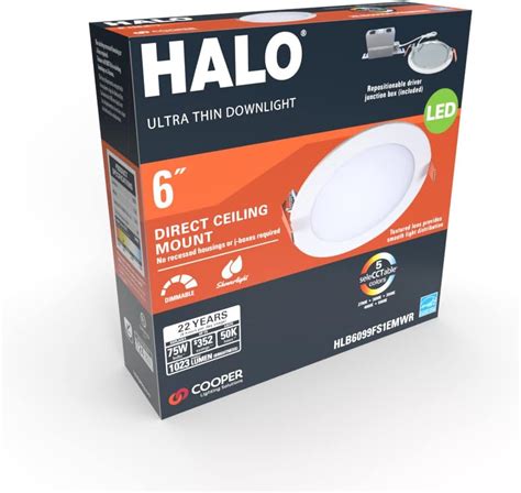 Halo Hlb6099fs1emwr 6 Inch Led Thin Canless Recessed Lighting