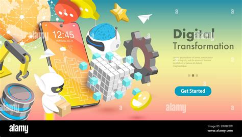 3d Vector Conceptual Illustration Of Digital Transformation Areas Which