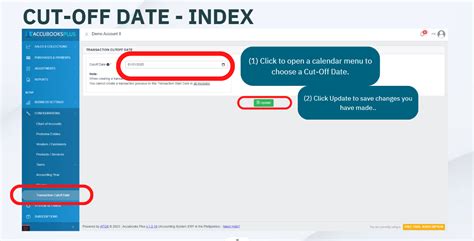 Transaction Cutoff Date Accubooks Plus Docs