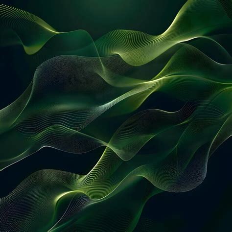 Abstract Green Wave Background With Dynamic Shapes Premium Ai Generated Image