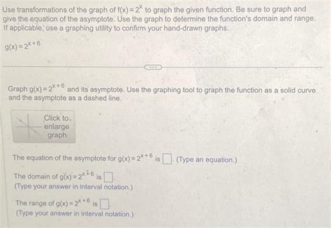 Solved Use Transformations Of The Graph Of Fx2x To Graph