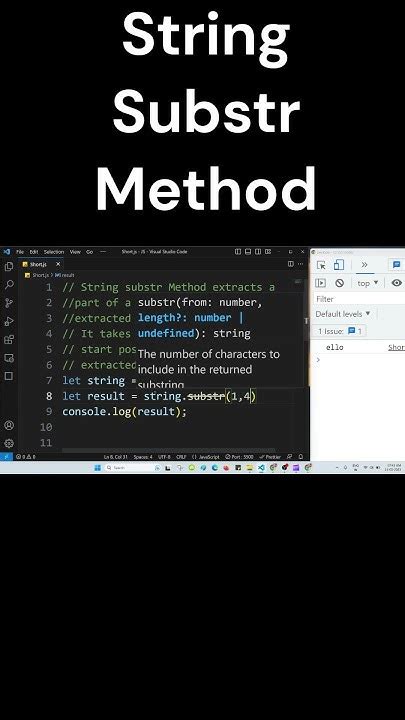 String Substr Method In Javascript Youtube