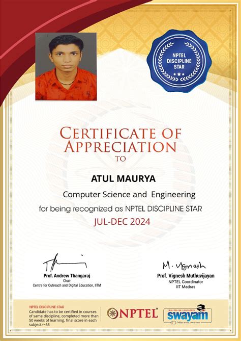 atul maurya on linkedin nptel disciplinestar computerscience