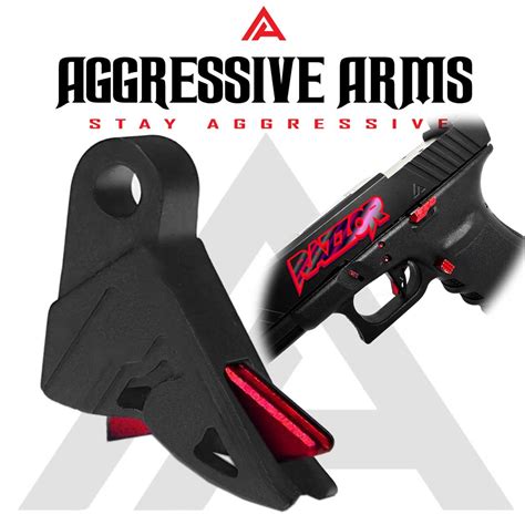 Flat Trigger Stealth Black Red For Glock Aggressive Arms