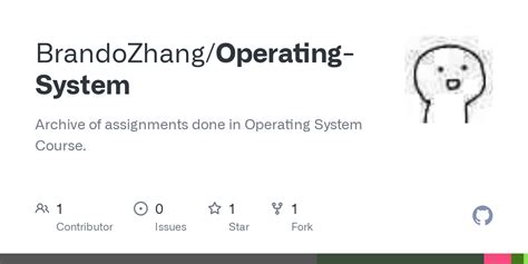 github brandozhang operating system archive of assignments done in