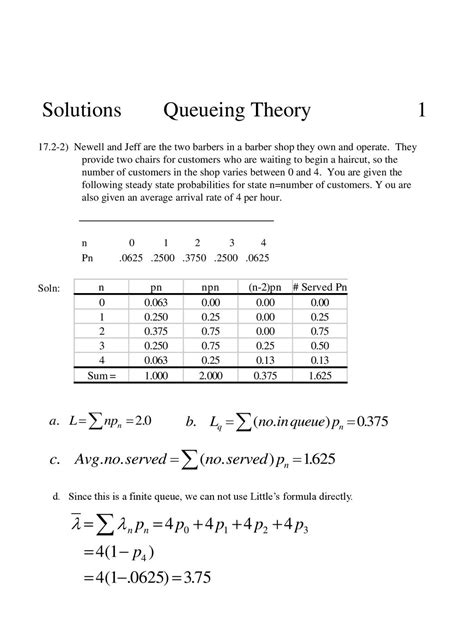 Solutions Queueing Theory 1 Ppt Download