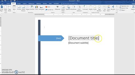 Creating A Cover Page In Word YouTube