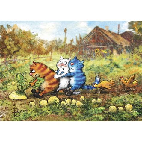 Алмазная мозаика Синие коты Рина Зенюк MozArt / вышивка стразами 30х40 ...