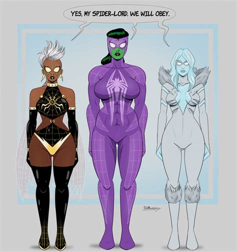 Rule 34 3girls Artist Name Big Breasts Black Lipstick Blonde Hair Blue Hair Blue Lipstick Blue