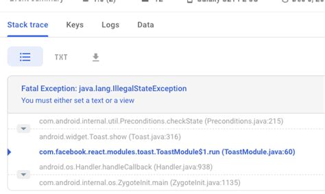 Facebook React Modules Toast ToastModule 1 Run Crash In React