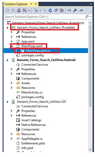 Searching A Name From The ListView Using Xamarin Forms For UWP