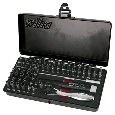 Wiha Master Tech 65 Piece Set Esd Handle Mini Ratchet And Microbits In