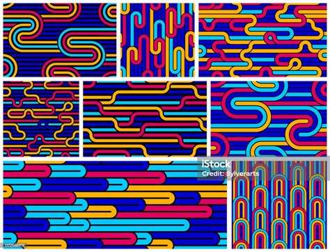 트위스트 라인 벡터 추상 기하학적 패턴 세트 스트라이프 직조 광학 미로 웹 네트워크선형 원활한 배경 0명에 대한 스톡 벡터 아트 및 기타 이미지 Istock