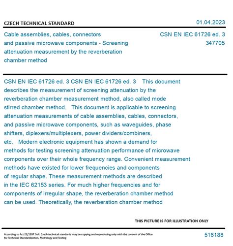 CSN EN IEC 61726 Ed 3 Cable Assemblies Cables Connectors And Passive Microwave Components
