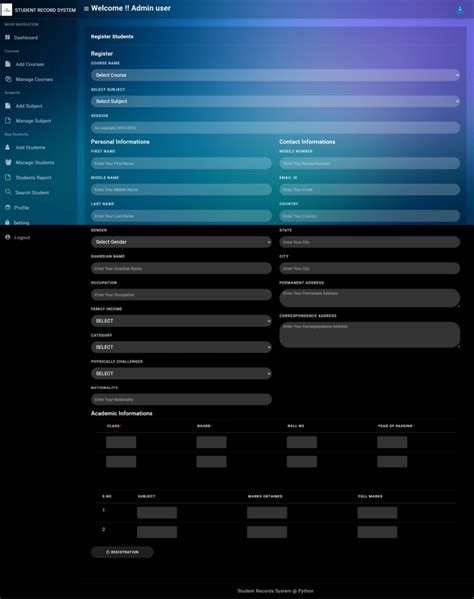Students Record System Project In Python Django