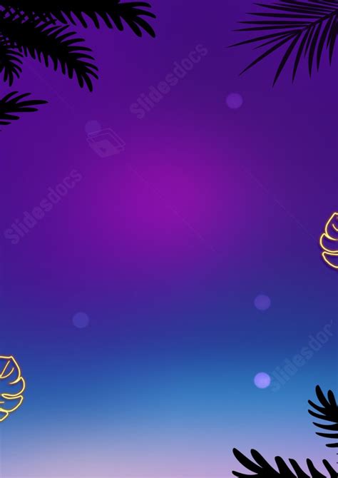 Leaves Of Neon Summer Night Page Border Background Word Template And Google Docs For Free Download