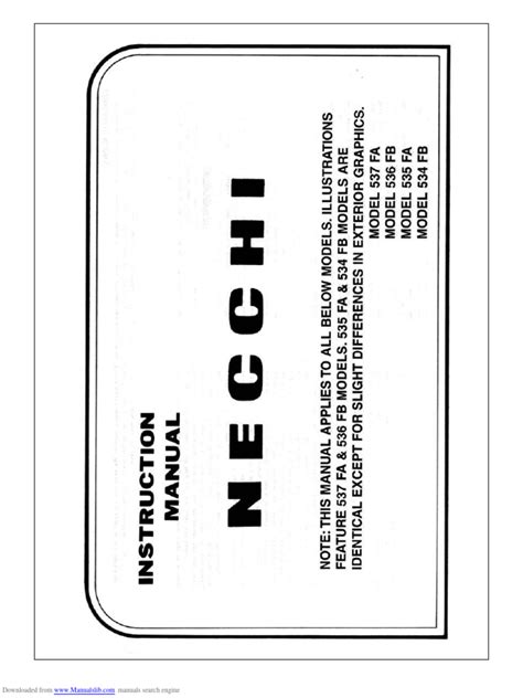 Necchi 534FB Instruction Manual | PDF