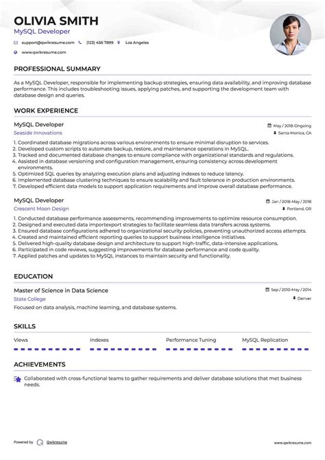 10 Mysql Developer Resume Samples And Templates For 2025