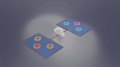 Modern 3d Diagram In Isometric Style Of Bgp Ospf And Routing Connections Stock Illustration