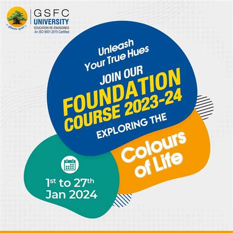 Foundation Course 2023 Gsfc University Vadodara