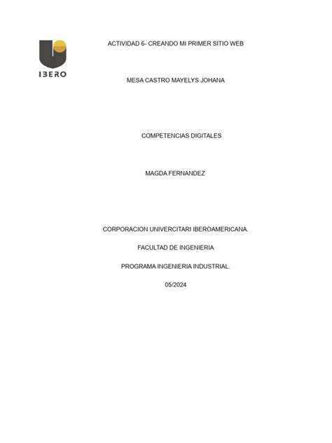 actividad 6 creando mi primer sitio web pdf red mundial