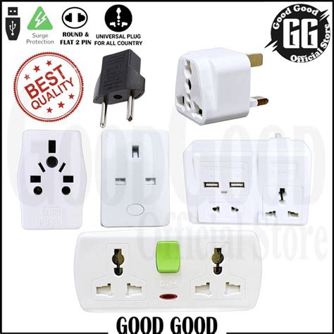 Way Adaptor Adapter Adaport With Switch Usb Socket Outlet Charger Plug Neon Universal Multi