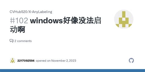 windows好像没法启动啊 · issue 102 · cvhub520 x anylabeling · github