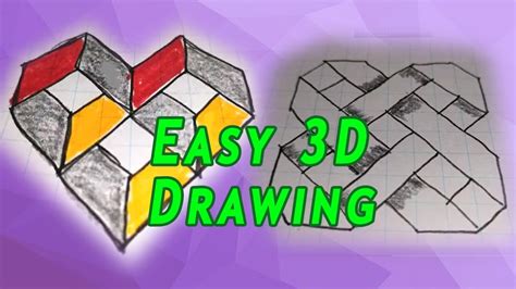 Easy 3d Drawing Tutorial 3d Optical Illusion 3d Graph Drawing Part