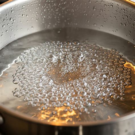 Boiling Water Bubbles In Stainless Steel Pot Stock Illustration