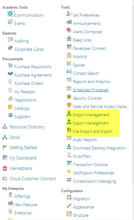 How To Hide Manage Export Import For Users — Cloud Customer Connect