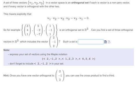 Solved A Set Of Three Vectors {v1 V2 V3} In A Vector Space