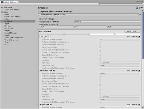 유니티의 그래픽스 티어 Overworks Lab In Github