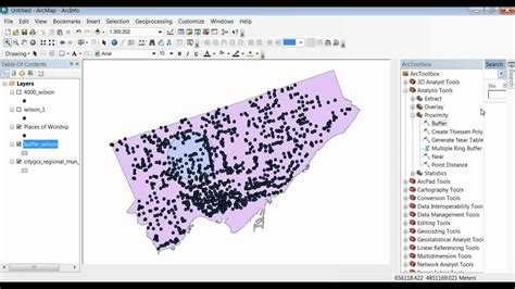 Arcmap 10 Extracting A Defined Selection Within A Distance Of 4000m Using Intersect And Buffer