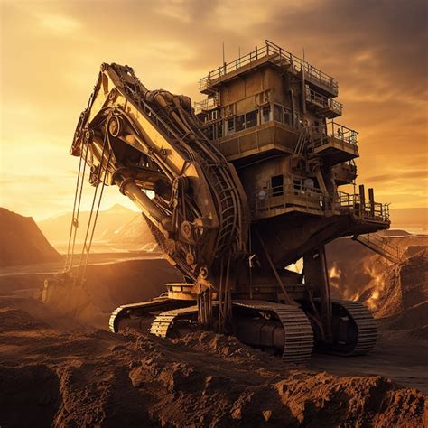 Excavator In Openpit Mining Biggest Electric Machine Premium Ai Generated Image
