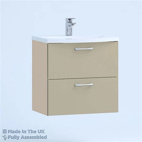 800mm Curve 2 Drawer Wall Hung Bathroom Vanity Basin Unit Fully
