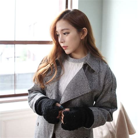 여자 골지 손 뚫린 니트 핸드 워머 장갑a1439